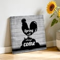 Black Rooster Canvas Wall Art for Living Room, Spring Will Always Come ...
