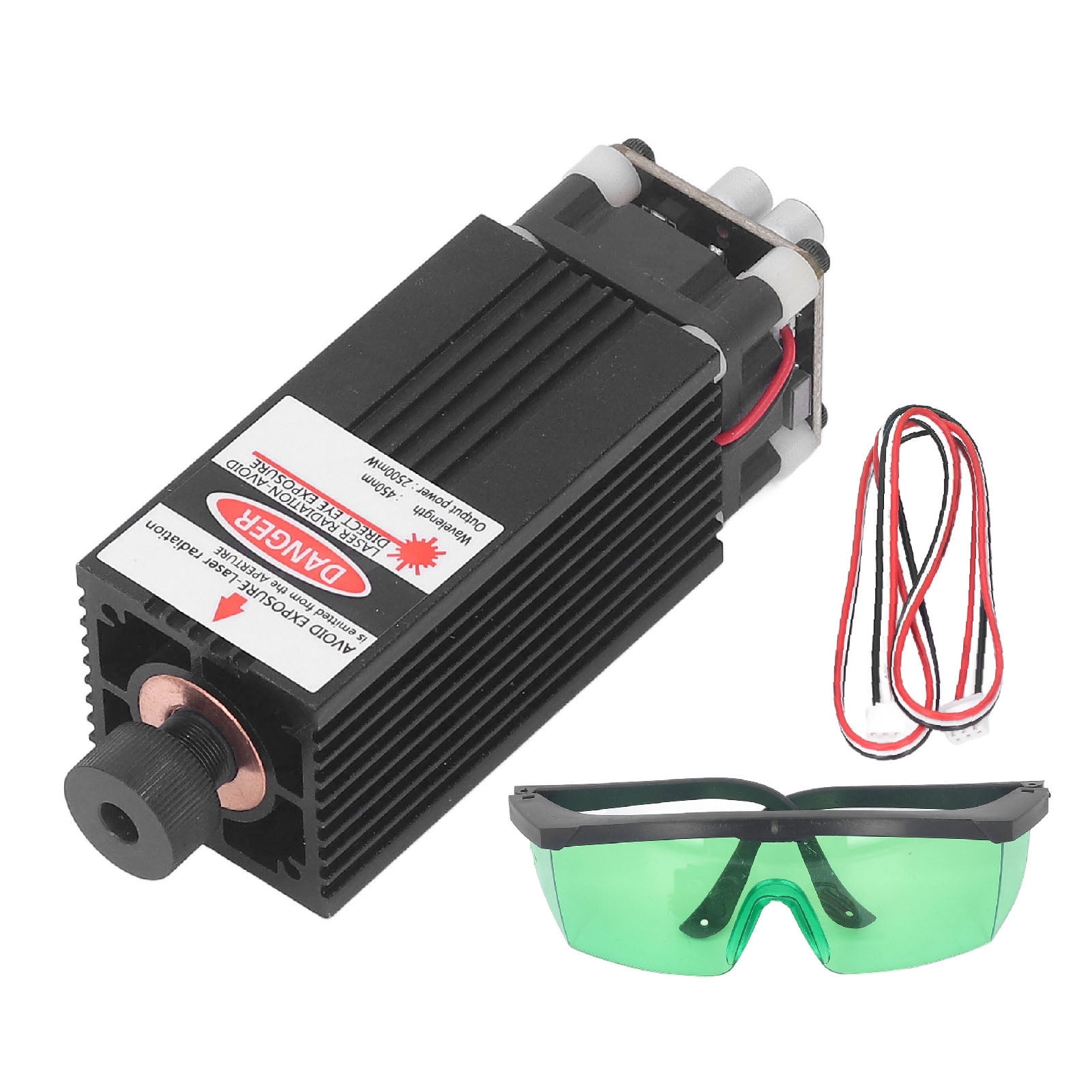 CNC Laser Module 450nm 2500mW 2.5W Focus Adjustable Fast Cooling 3 Pin ...