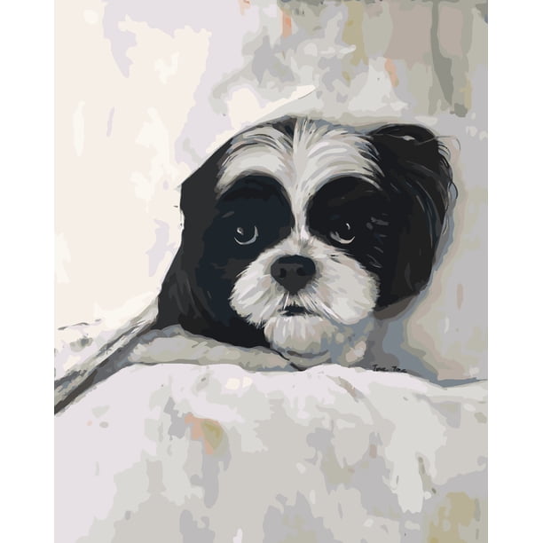DIY Oil Painting Companion dog Toy breed Carnivore Snout Working animal ...