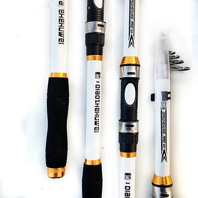 Homeex White Spinning Fishing Rod Carbon Fiber Telescopic Fish Rods ...