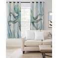 Coastal Octopus Blackout Curtains for Bedroom/Living Room, Thermal ...
