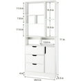 Farmdex 71" Tall Bookcase with Drawer and Door, White Wooden Bookshelf ...