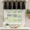 2 Pack Double Arches Valance for Window Vintage Traditional Black Gold ...