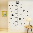3 PCS/Set Height Chart Paw Prints Height Chart Black Pet Paw Wall ...