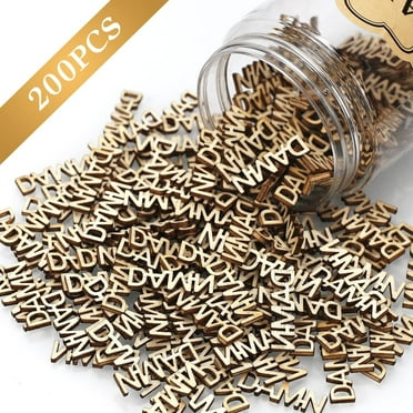 200PCS Small Wooden Craft Alphabet Letters, DIY Log Letter-Shape ...