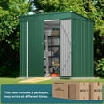 6' x 4' Outdoor Storage Shed, Metal Garden Tool Storage Shed with ...