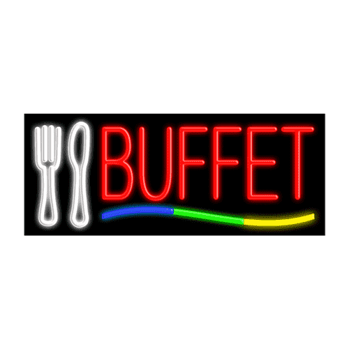 Buffet-Glass Neon Sign Made in USA - Walmart.com