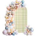 Beige Grid Gingham Arch Backdrop Cover 4 FT, Abstract Modern Minimalist ...