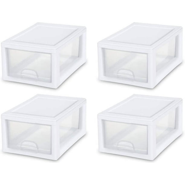 Sterilite 20518006 6 Quart/5.7 Liter Stacking Drawer, White Frame with ...