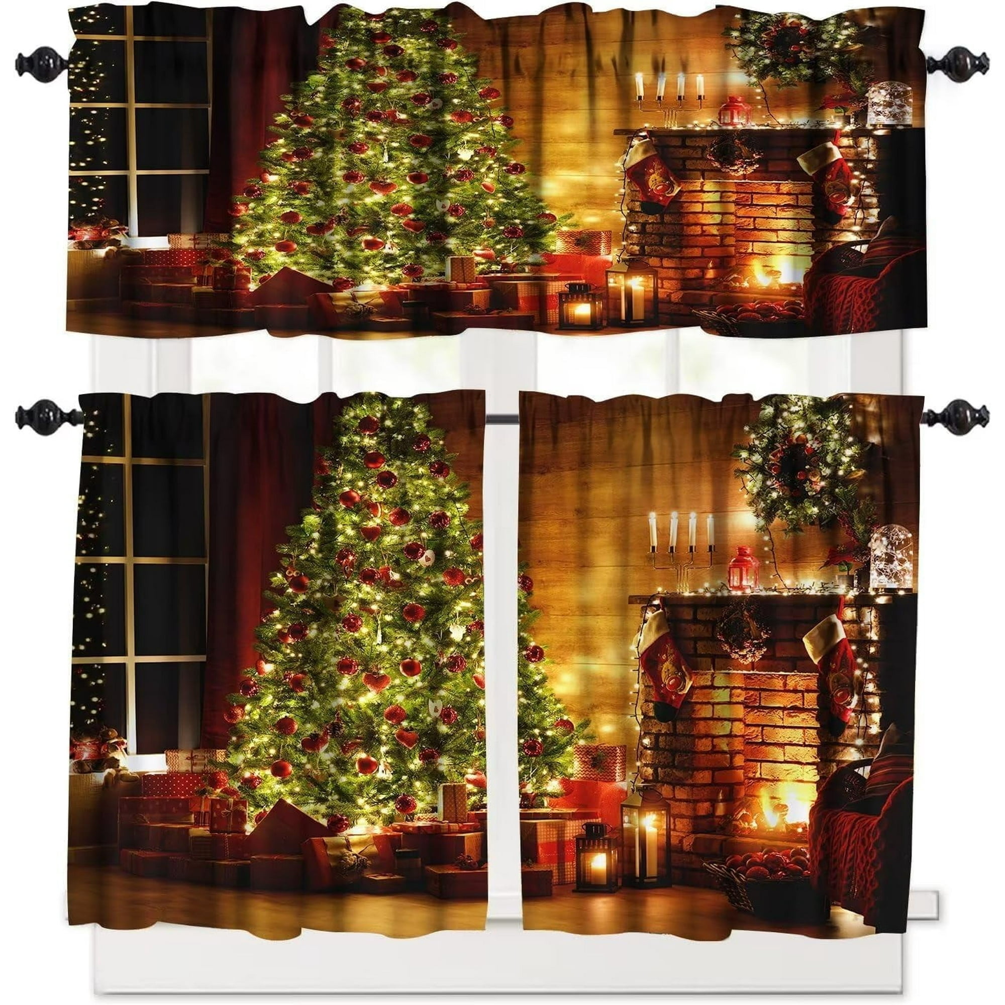 Click here for Tsfwhupx Christmas Kitchen Curtain Tiers And Valan... prices