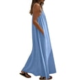 aohooy Backless Cami Dresses for Women Sleeveless Cotton Maxi Dress ...