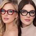 2 Pack Cat Eye Reading Glasses for Women Pattern Frame Lightweight ...