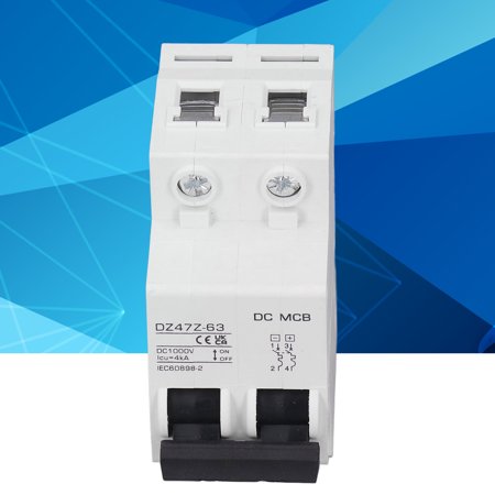 DC Circuit Breaker, 2P DC1000V DC Miniature Circuit Breaker, 35mm Din Rail Mount, For Solar PV ...