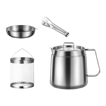 Luzkey Oil Strainer Tank Deep Fryer Set with Handle Filter Vessel ...