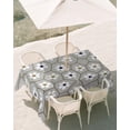 60x84 Inch Outdoor Tablecloth with Umbrella Hole Zipper Rectangle White ...