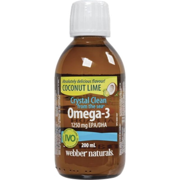Webber Crystal Clean from the Sea® Omega-3 1250 mg EPA/DHA Coconut Lime ...