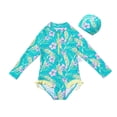 CAIXIA Girls Long Sleeve Swimsuits Kids One Piece Bathing Suit Rash ...