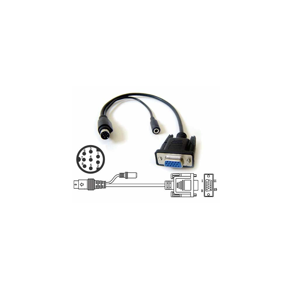 Mini DIN 8-pin To VGA Video Audio Input/Output Adapter Cable - Walmart.com