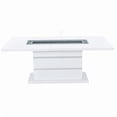 4-Seater Square Dining Table Set in Gloss White, Solid Wood Composite ...