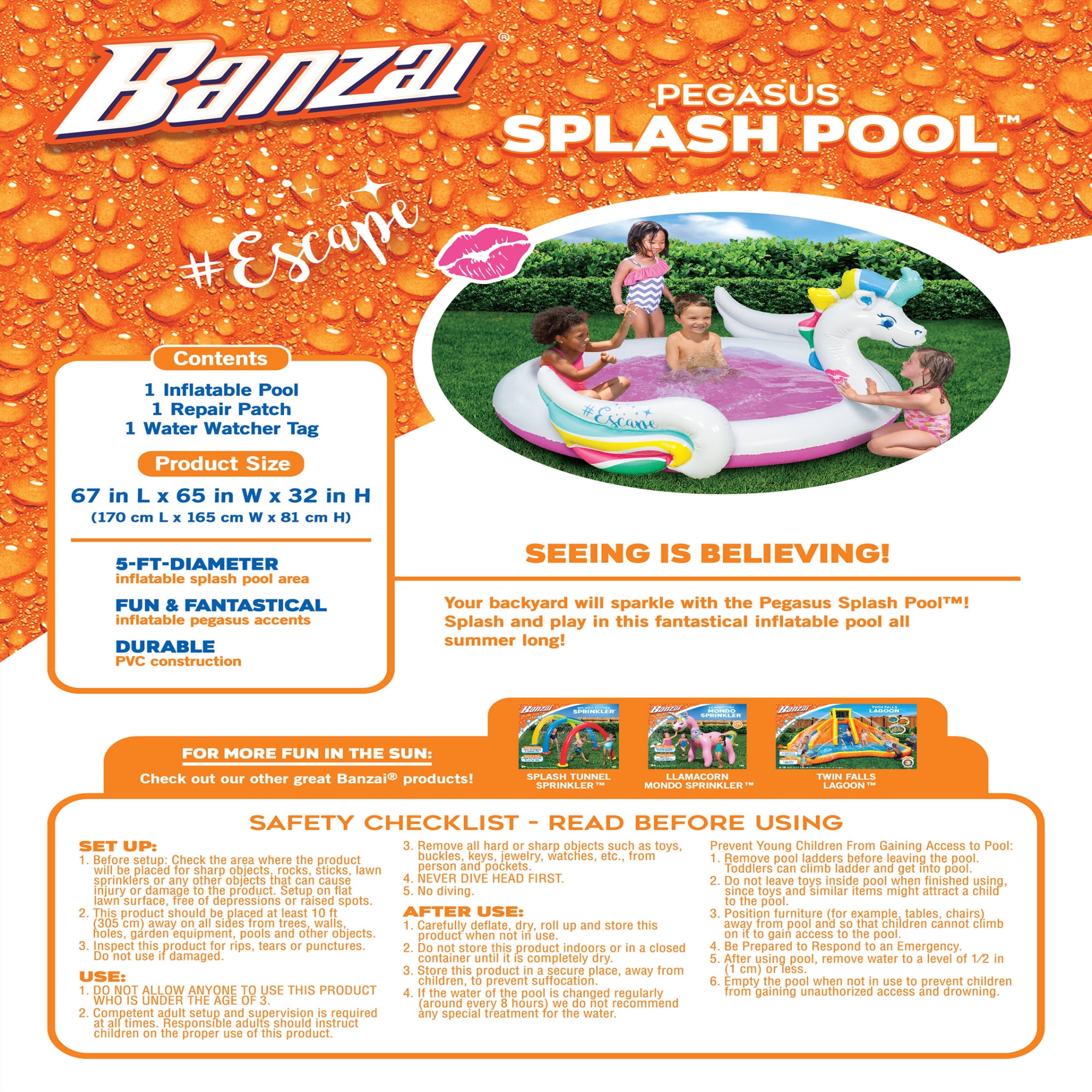 Banzai Pegasus Splash Pool – Unicorn