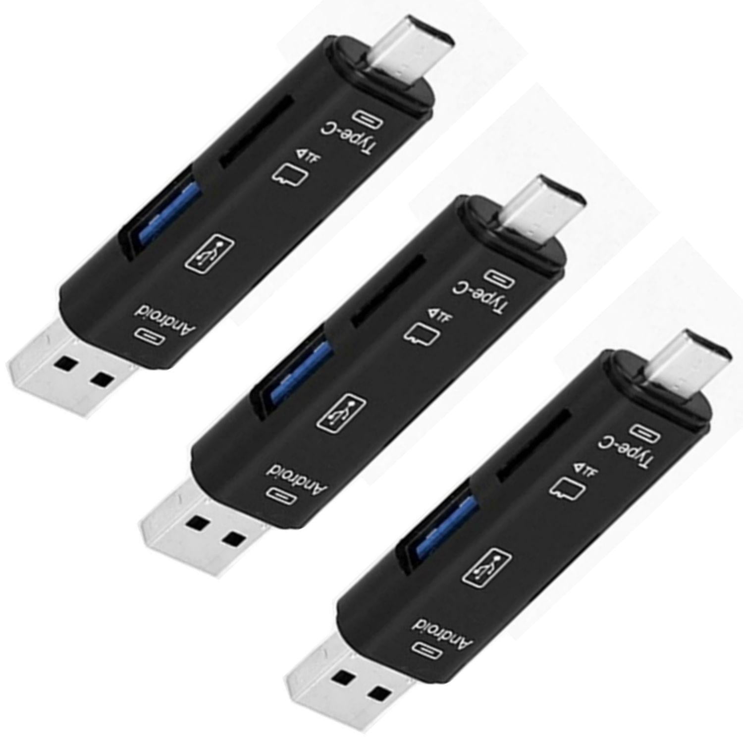 Adaptador USB Convertidor AIIUSB 3 Pzas Negro Salidas Micro-USB USB 2.0 ...