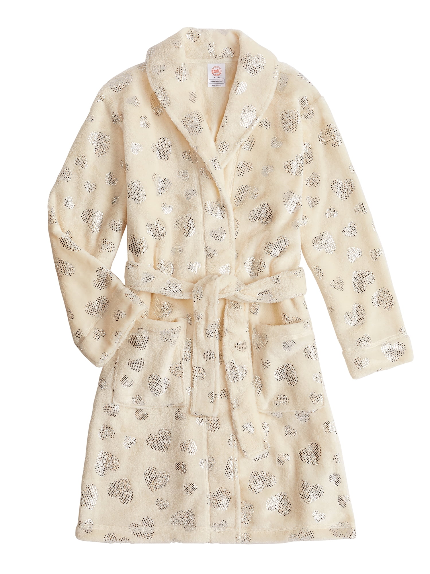 Wonder Nation Girls Plush Fleece Sleep Wrap Robe, Sizes 4-18 & Plus ...