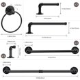 13-Pieces Towel Bar Set Black Bathroom Hardware Set Industrial Pipe ...