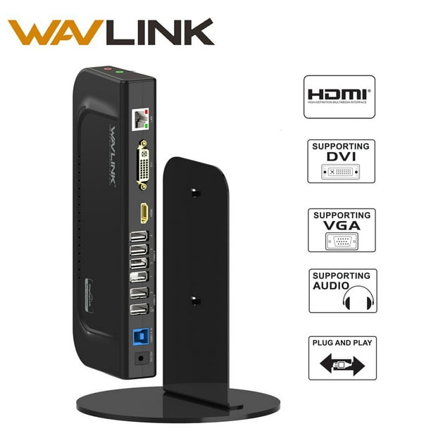 Wavlink USB 3.0 Universal Dual Display Docking Station Vertical ... Wavlink USB 3.0 Universal Dual Display Docking Station Vertical ...
