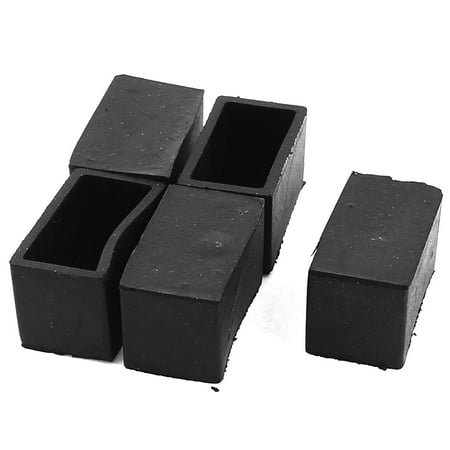 Unique Bargains 5pcs Rubber Rectangle Tubing Covers Insert Leg End Caps ...