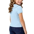 Antinious Child Girls Solid Peter Collar Short Sleeve Round Neck Soft ...