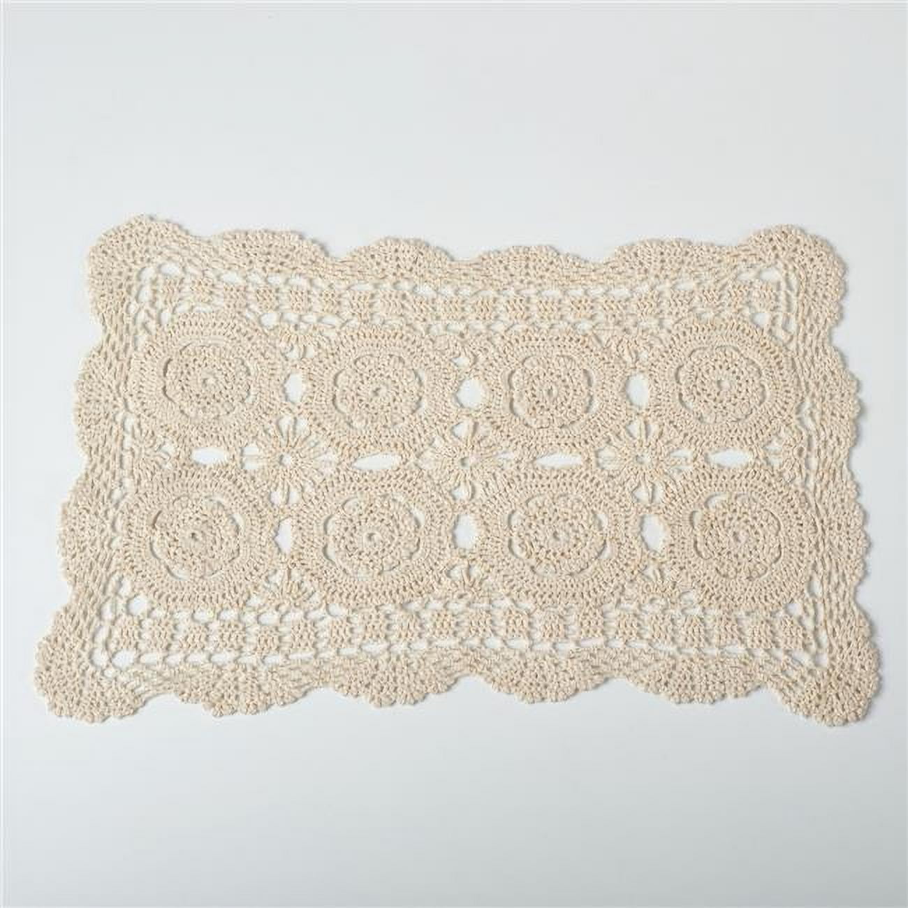 SARO 869.E1420B 14 x 20 in. Rectangle Handmade Crochet Lace Placemat ...