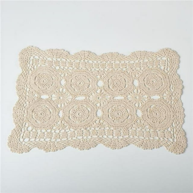 SARO 869.E1420B 14 x 20 in. Rectangle Handmade Crochet Lace Placemat ...