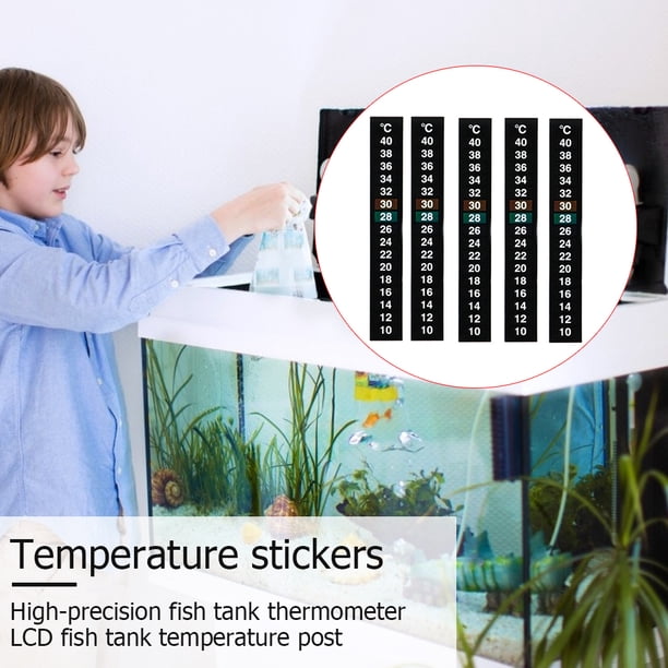 Clairlio Aquarium Fish Tank Thermometer Liquid Sticker LCD Adhesive ...