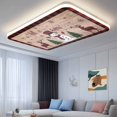 Ceiling Light Cover for Classroom, Red Black Plaid Christmas Magnetic ...
