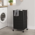 Laundry Hamper with Wheels,Metal Wire Frame Rolling Laundry Basket with ...