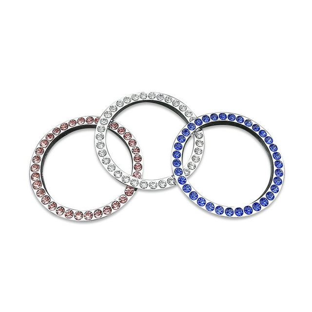 3Pcs Crystal Rhinestone Ring for Car Decor, Auto Engine Start Stop ...