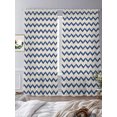 Blue Zigzag Line Chiffon Sheer Curtains 84 Inches Long Repeating Wave ...