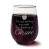 Speaking in Cursive Stemless Wine Glass - Walmart.com