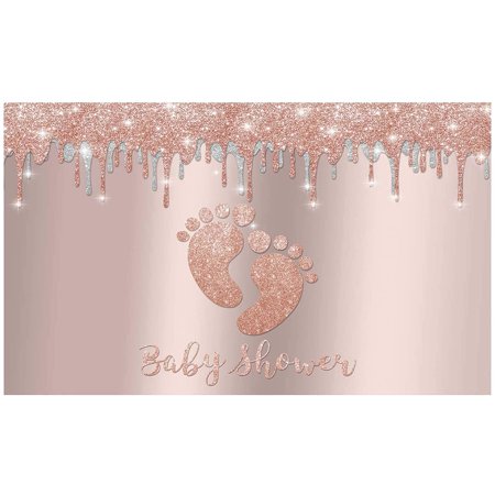 Rose Gold Baby Shower Backdrop for Girls Sweet Princess Pink Kids ...