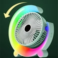 Table Fan LED Display Desktop Fan with Colorful Lamp Cooling Fan Quiet ...