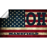 Mansfield OH Ohio Richland County Vintage US Flag Decal Bumper Sticker ...