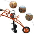 63CC 3HP Post Hole Digger Gas Powered Earth Auger Borer Wheelbarrow ...