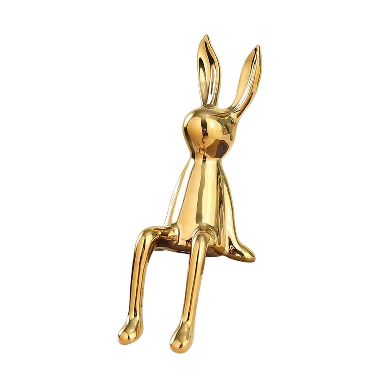 Nordic Ceramic Rabbit Statue Artwork Bunny Figurine for Dinning Room ...
