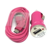 Mini USB Car Charger Adapter + Micro USB Cable (3ft) - Pink - Walmart.com
