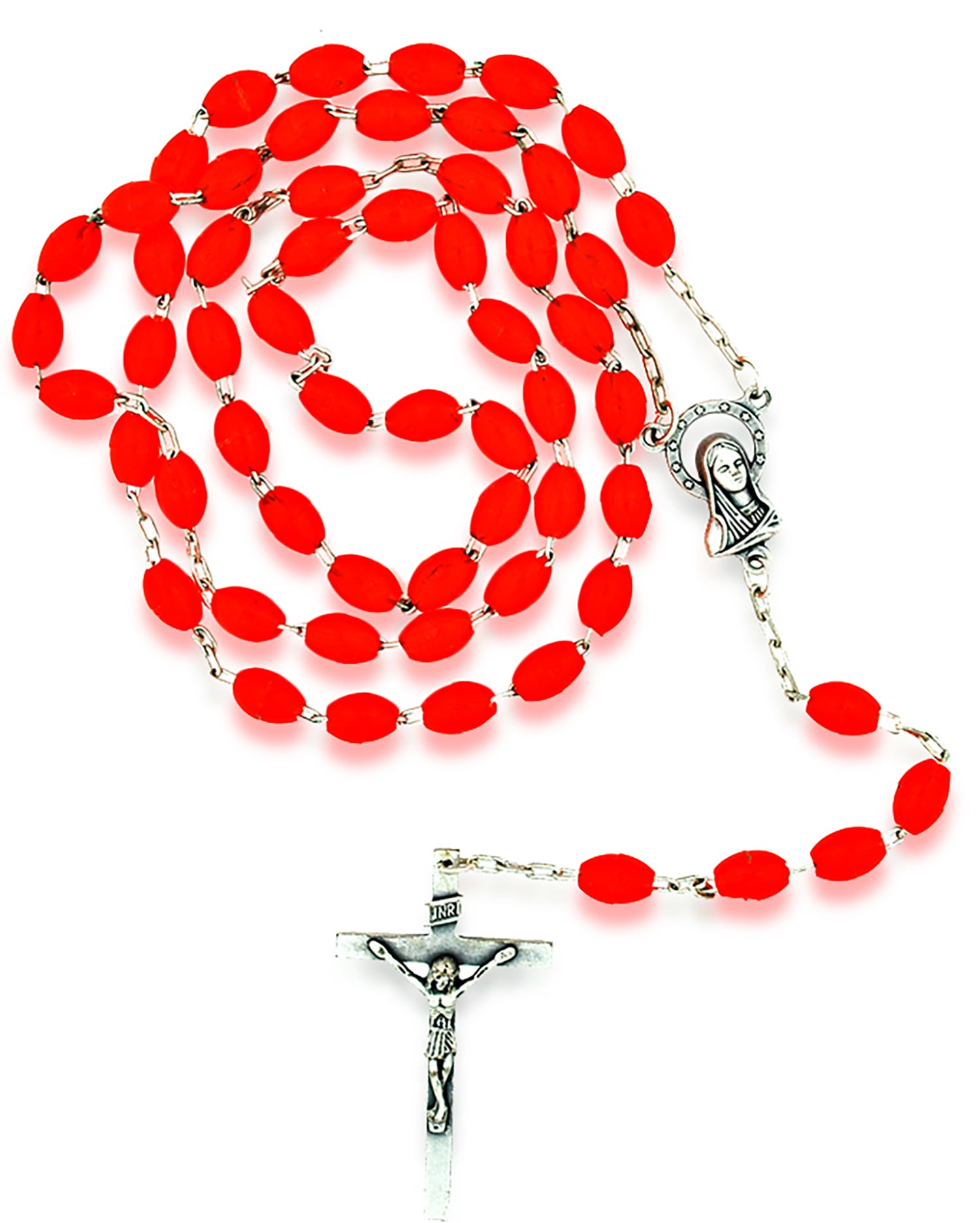 Simple Catholic Rosary with Colorful Beads (Red) - Walmart.com