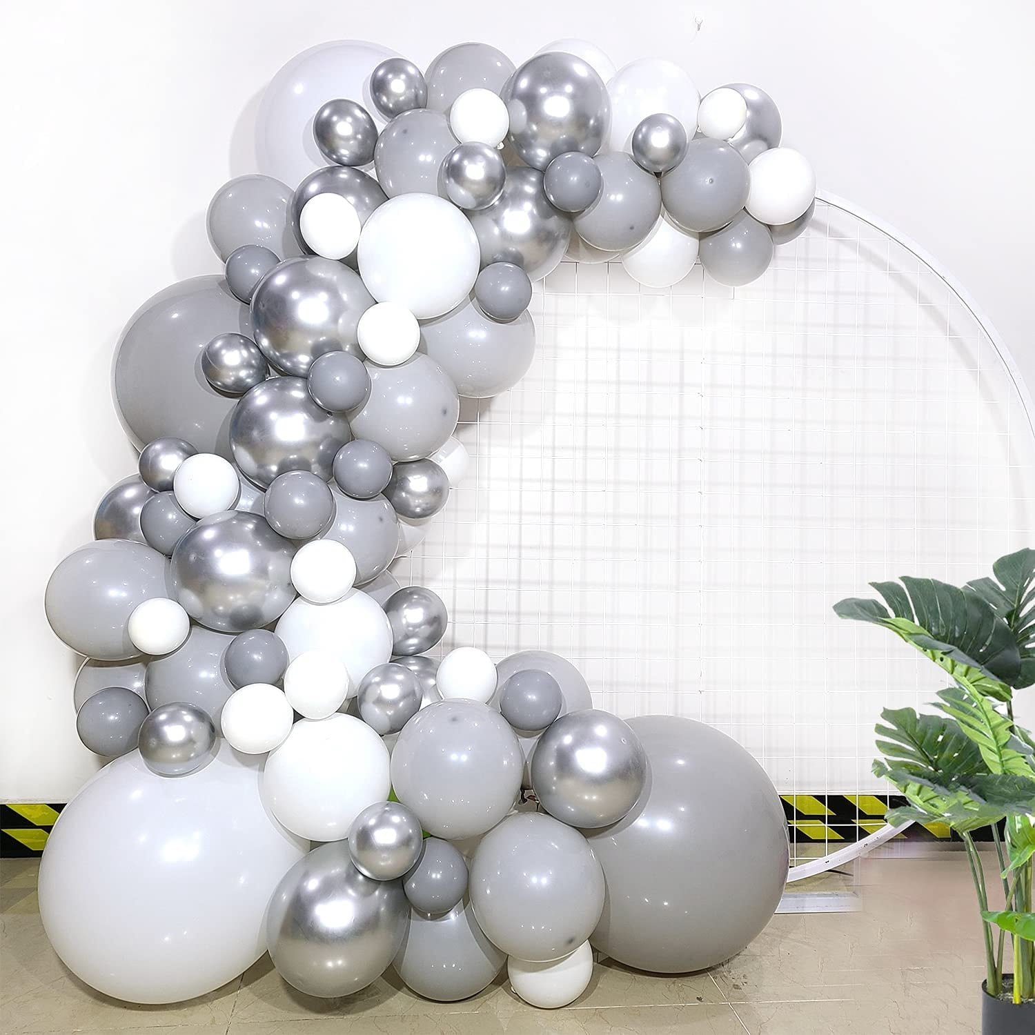 KAINSY Matte Gray Latex Balloon 12inch 77pcs Helium Ivory Grey Balloons ...