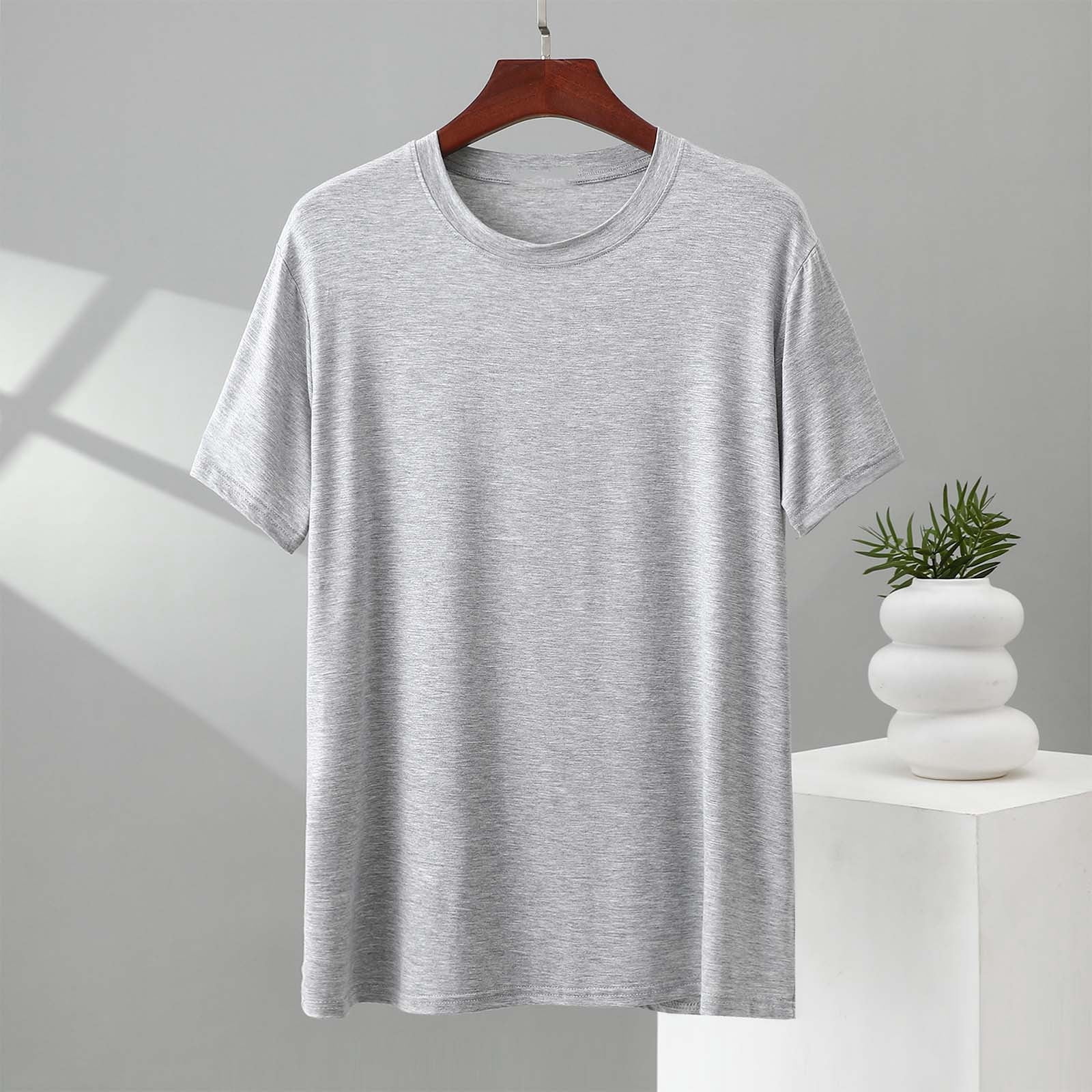 Pisexur Men's Short Sleeve T-shirt Men Fashion Round-Neck Short Sleeve ...