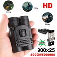 900x25 HD Powerful Binoculars 9000M Long Range Folding Mini Telescope ...