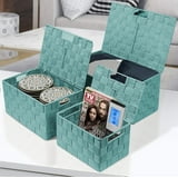 Weave Stackable Basket Set, 3 Pieces - Aqua - Walmart.com