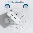 TROND Mini Adapter Socket, 3-Side Surge Protector with USB C, 6 AC ...
